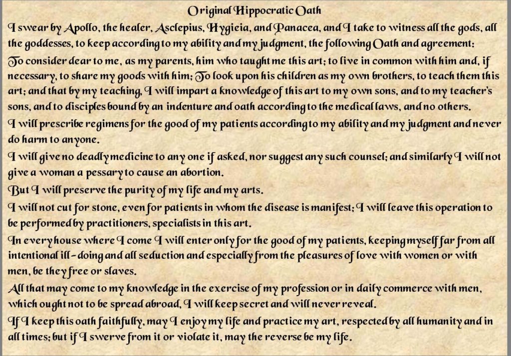 The Hippocratic Oath! – Tribute Journal